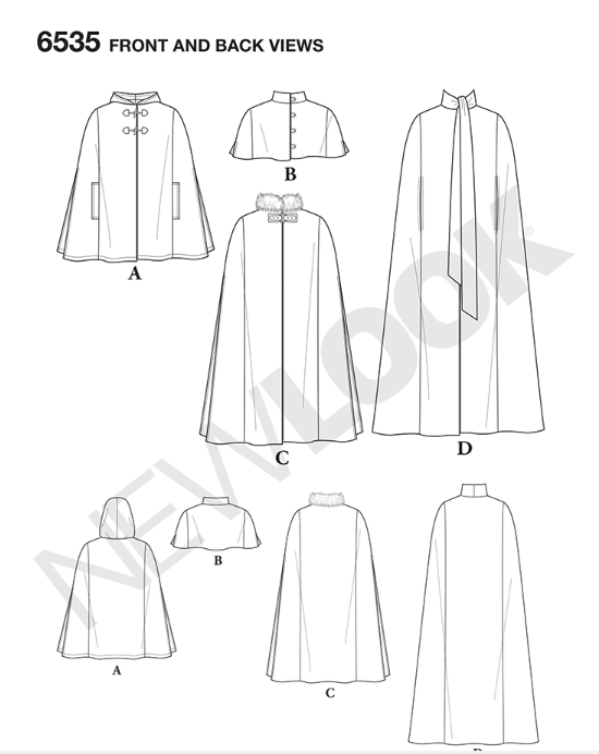 New Look Pattern 6535 Uncut Cape Poncho Coat Womens XS-XL | eBay