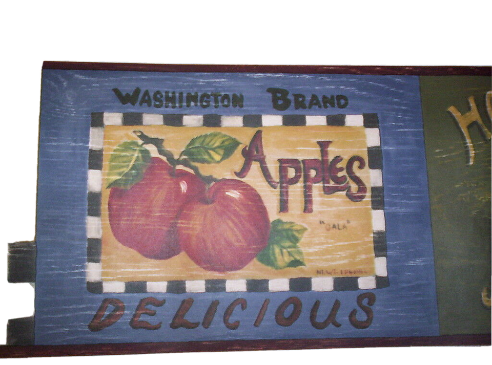 WASHINGTON FARM FRESH APPLE BOX LABELS PRE-PASTEDWALLPAPER BORDER ...