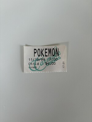 Pokémon Movie Ticket Stub 11/13/1999 | eBay