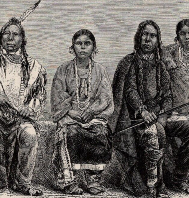 SIOUX INDIANS - Native Americans Rare Antique 1883 Woodcut Engraving w ...