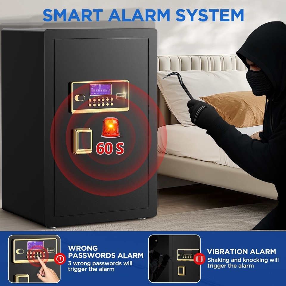 BESAFETY6.0 Cuft Large Safe Box With Digital Keypad, Fireproof Bag ...