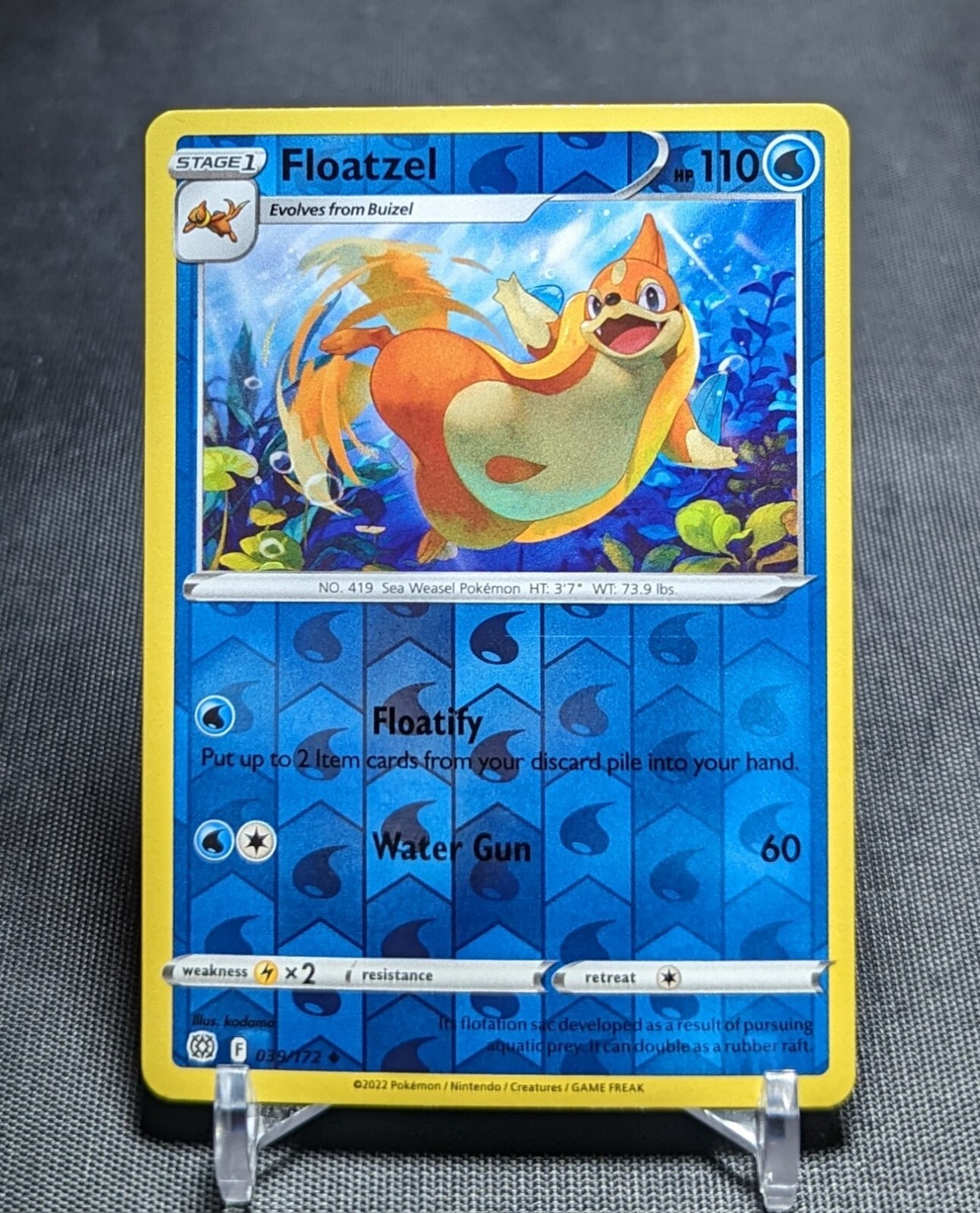 Floatzel Uncommon Reverse Holo 2022 Brilliant Stars Pokemon TCG Card ...
