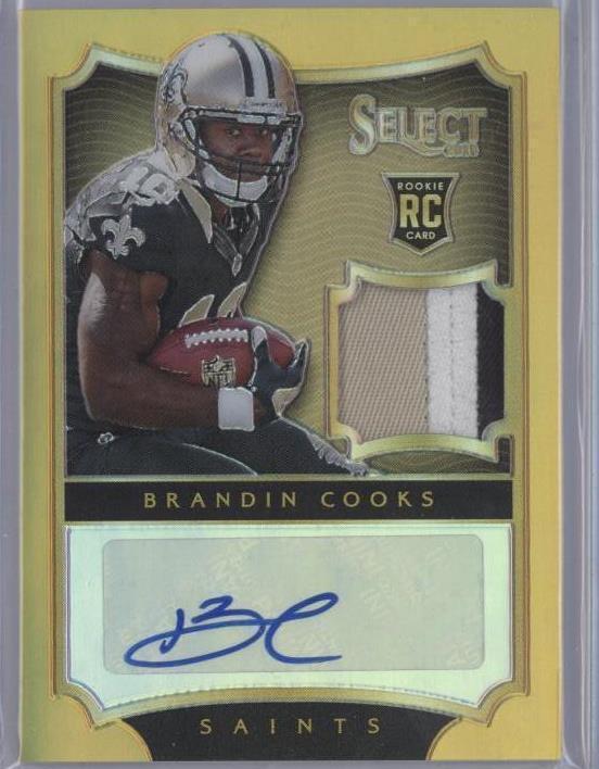 2014 Panini Select - Rookie Autograph Jerseys Brandin Cooks #213 Gold ...