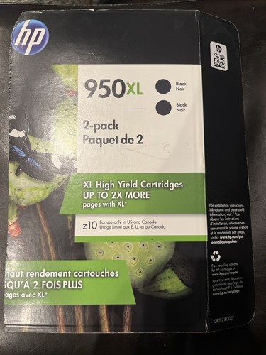 NEW - 1 Cartridge of 2-PACK HP GENUINE 950XL Black High Yield Ink EXP ...