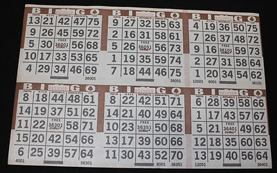 BINGO PAPER Cards Sheets 6 on 1 Brown Border Horizontal - 50 sheets | eBay