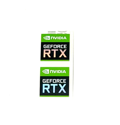 2 x Nvidia GeForce RTX Holographic Sticker Label Decal Badge 16.5mm x ...