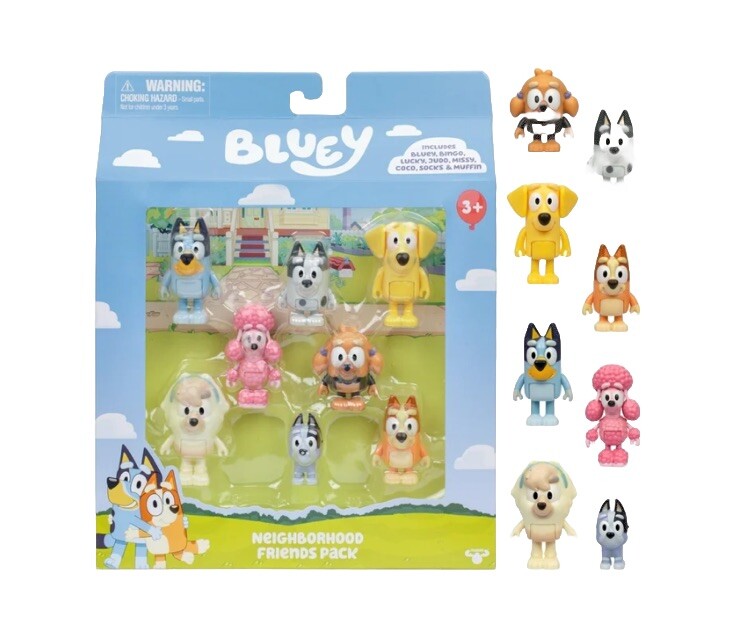 BLUEY NEIGHBORHOOD FRIENDS PACK Judo Missy Lucky Muffin 8 Figures 2024 NEW