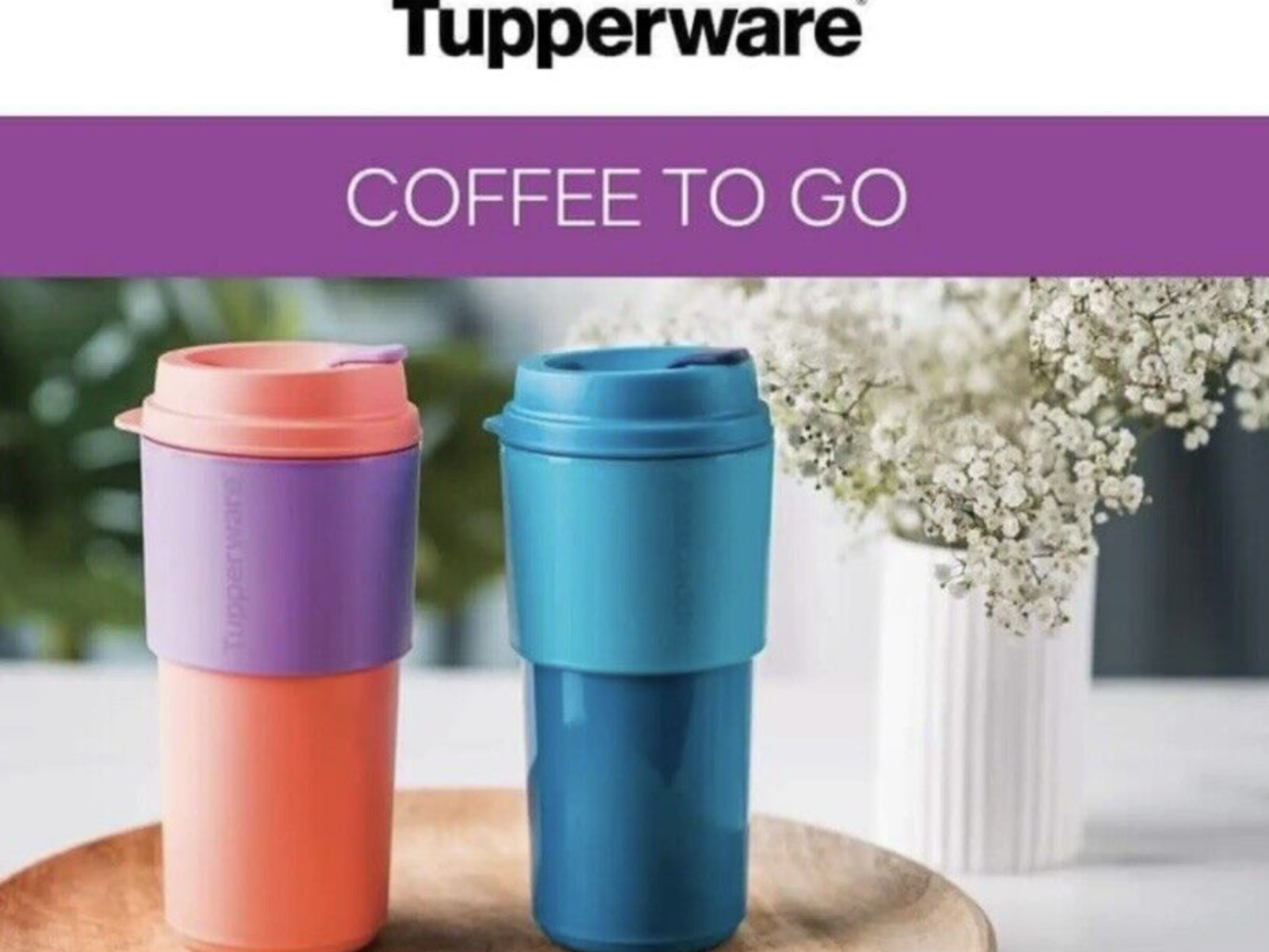 Tupperware Coffee To Go Commuter Mug - Peacock Blue-Brand New | eBay ...