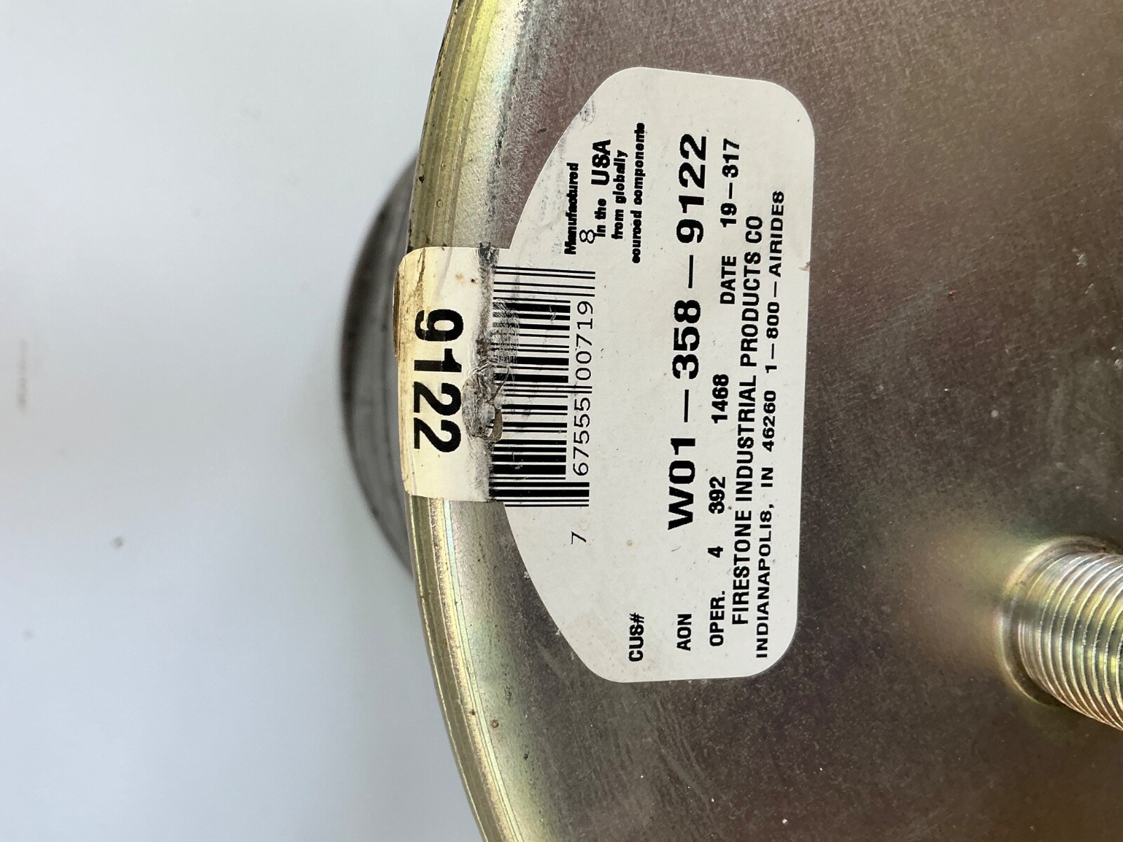 Genuine OEM FIRESTONE W01 358 9122 1T19L-11 Replace AIR SPRING NEWAY ...