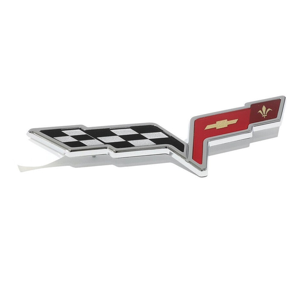 Chevy Corvette C6 Front Flags Emblem ZO6 Z06 05 06 07 08 09 10 11 12 13 ...