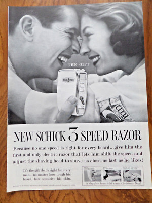 1959 New Schick 3 Speed Razor Ad The gift | eBay