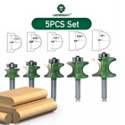 8mm Shank Bullnose Router Bit Set Bead Edge Moulding Profile Dowels ...