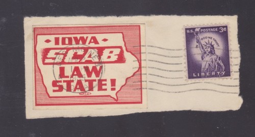 1955 IOWA UNION SCAB LAW STATE POSTER STAMP | eBay