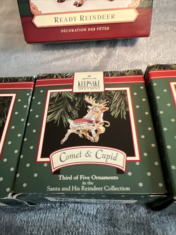 2001 Hallmark Keepsake Ready Reindeer Set Christmas Ornament NEW IN BOX ...