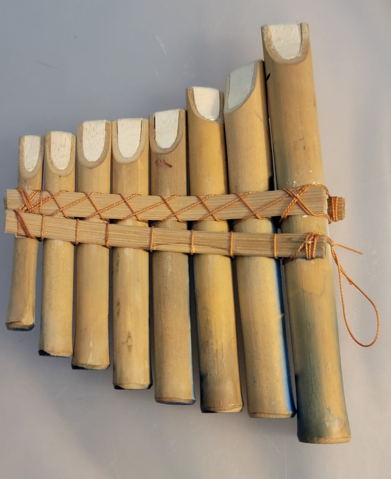 Handmade Hawaiian Blue Bamboo Pan Flute 8 Pipe Aloha Souvenir 5" | eBay