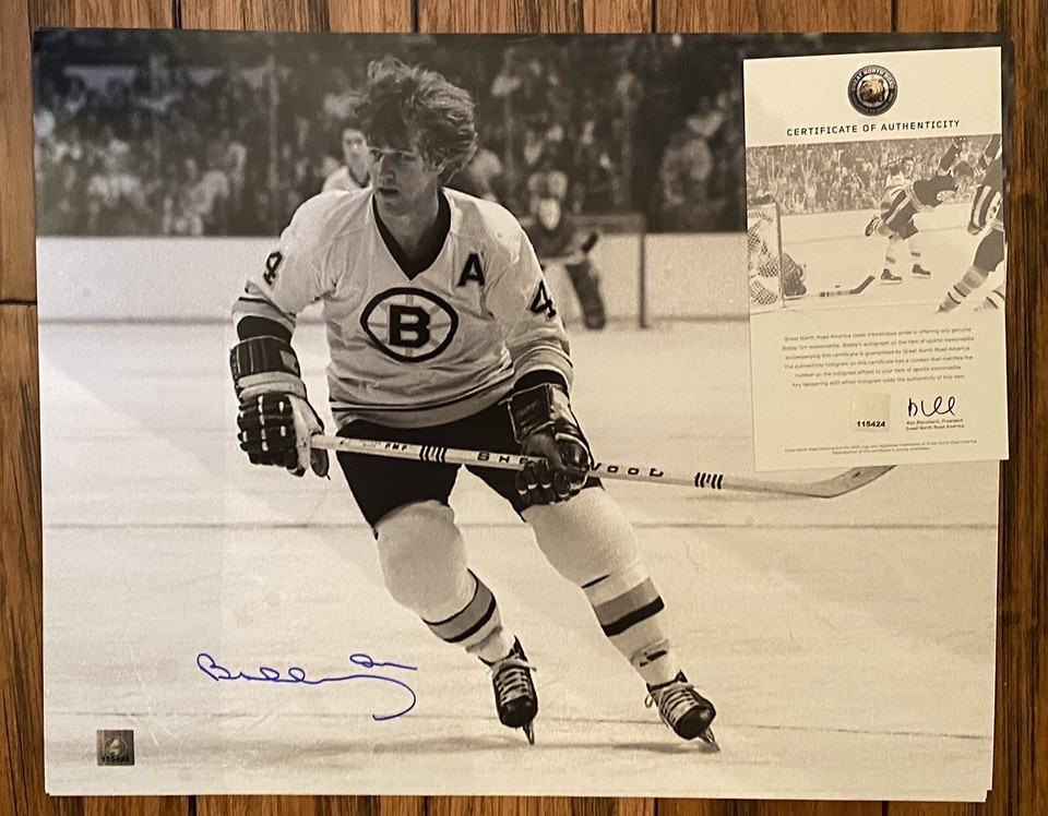 BOBBY ORR AUTOGRAPHED 16 X 20 PHOTO (GREAT NORTH ROAD C.O.A). | eBay
