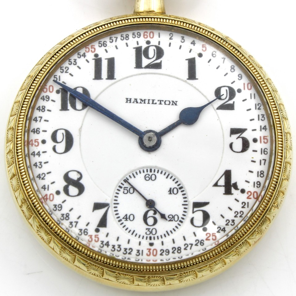 1923 Hamilton 21j Montgomery Dial Grade 992 16s Men's Pocket Watch # ...