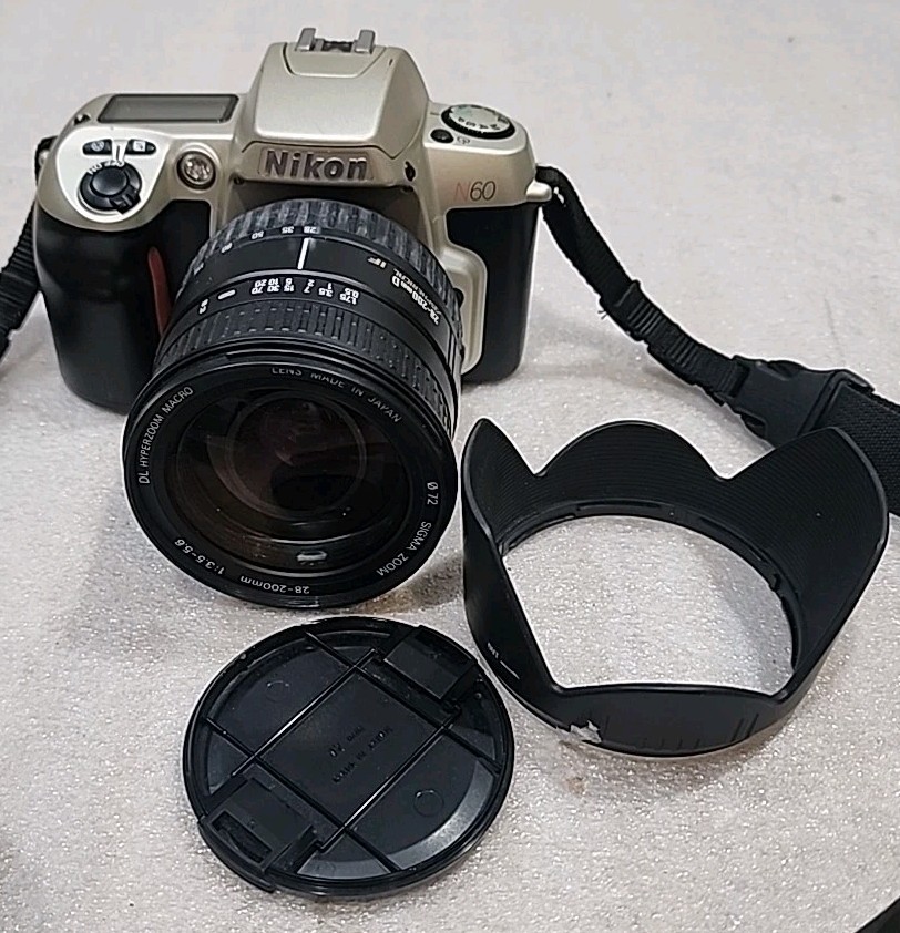Nikon N60 AF 35mm SLR Camera with Sigma 28-200mm Lens | eBay