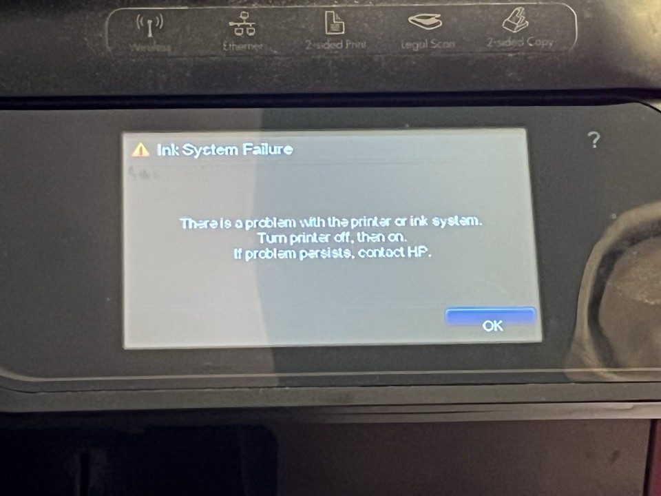 HP OfficeJet Pro 8600 Premium Printer print head not working. lots of ...