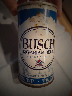 BUSCH BAVARIAN 12 OZ STRAIGHT EDGE STEEL TAB TOP BEER CAN ST LOUIS + 5 ...