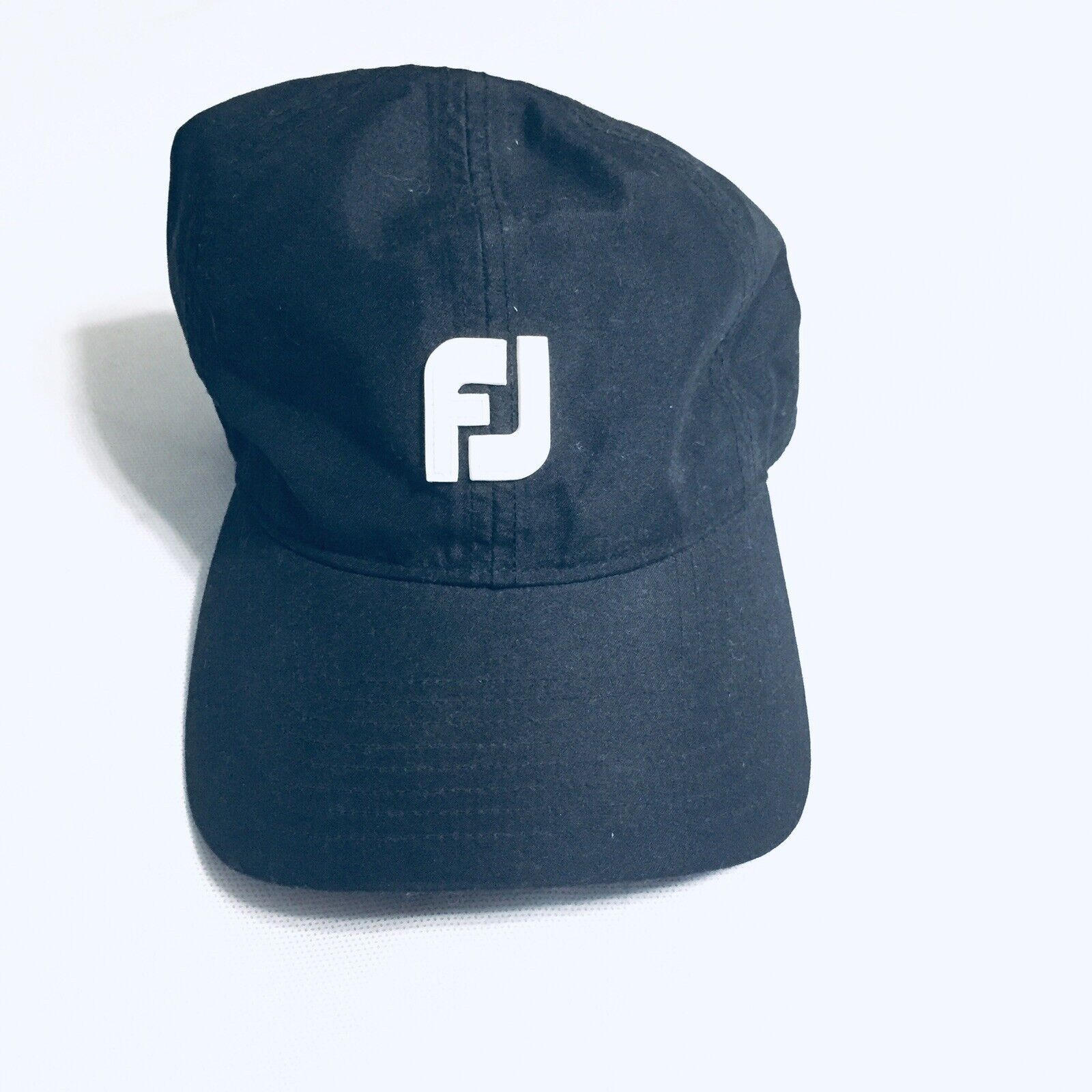 Footjoy DryJoys Logo Adjustable Golf Hat Cap Black EUC - Gem