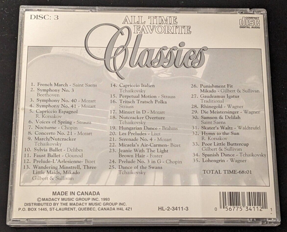 All Time Favorite Classics Disc 3 Audio Music CD by Various VERY GOOD ...