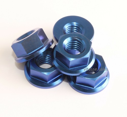M8 Mutter M8x1,25 mm Titan metrisch blau Flanschmuttern DIN 6923 13 mm ...