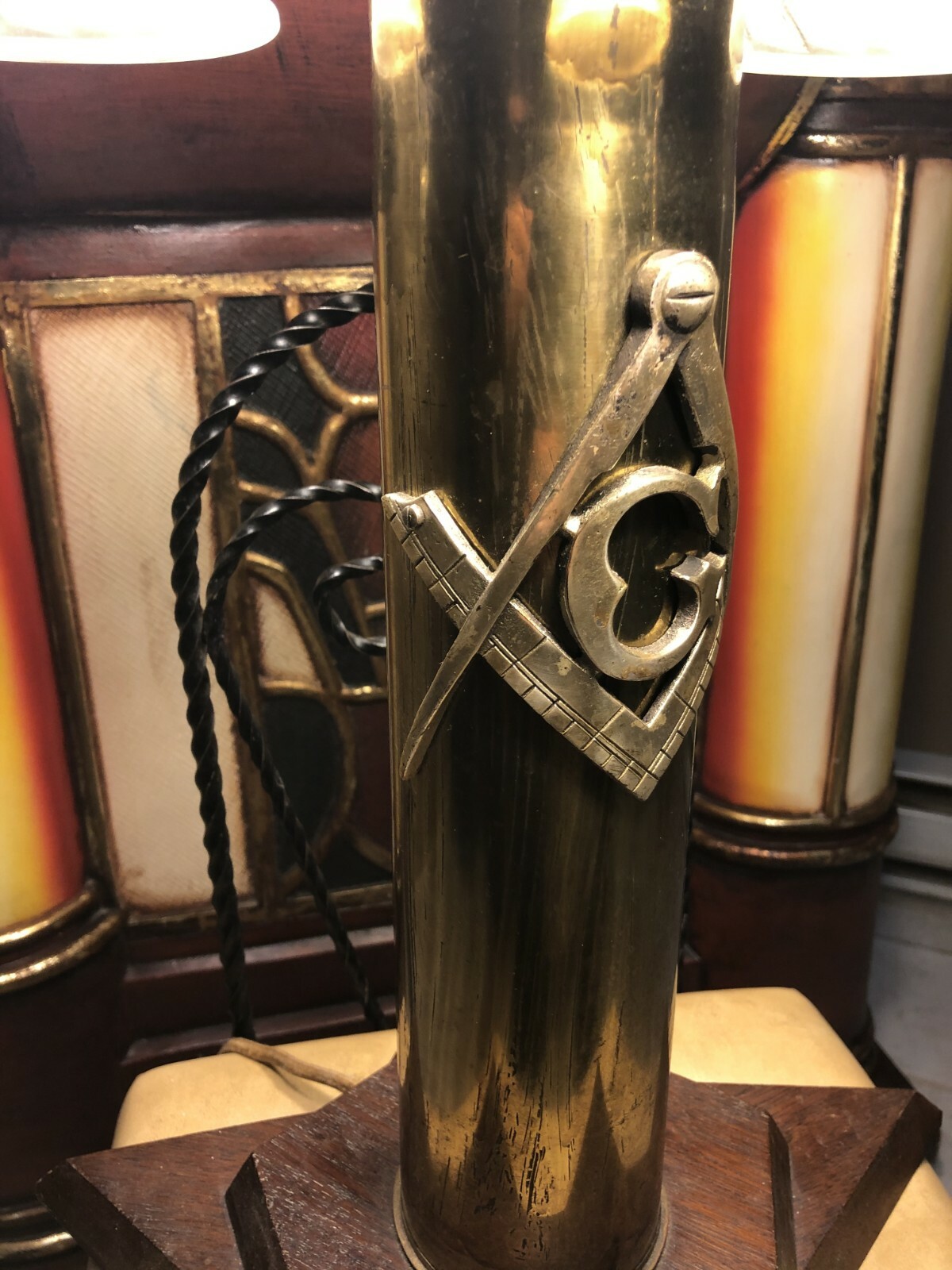 WW1 Freemason Masonic Lamp 1915 Artillery Shell Trench Art SUPER RARE ...