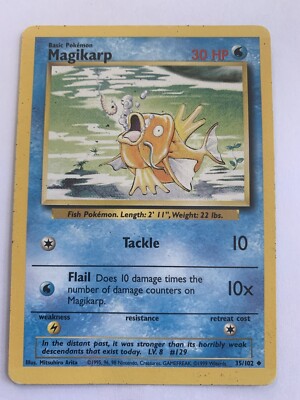magikarp pokemon card 35/102 Base Set | eBay
