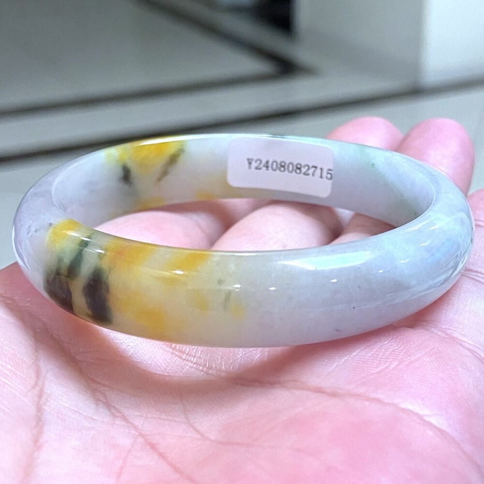 Certified Grade A Multicolor 57mm Natural Burma Jade jadeite Bangle ...
