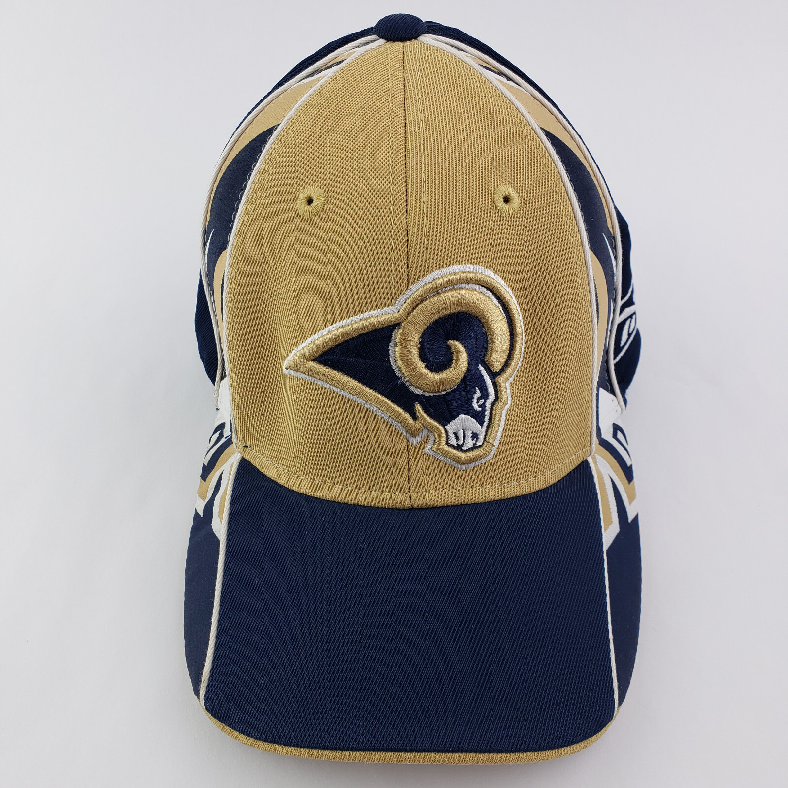 Reebok NFL Equipment St Saint Louis RAMS Hat Cap Navy Blue White Gold ...
