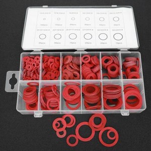 600PC Red Steel Fiber Flat Washers Paper Insulation Washer Assorted Kit ...