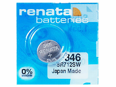 Renata 346 Pila Batteria Orologio Mercury Free Silver Oxide SR712SW ...