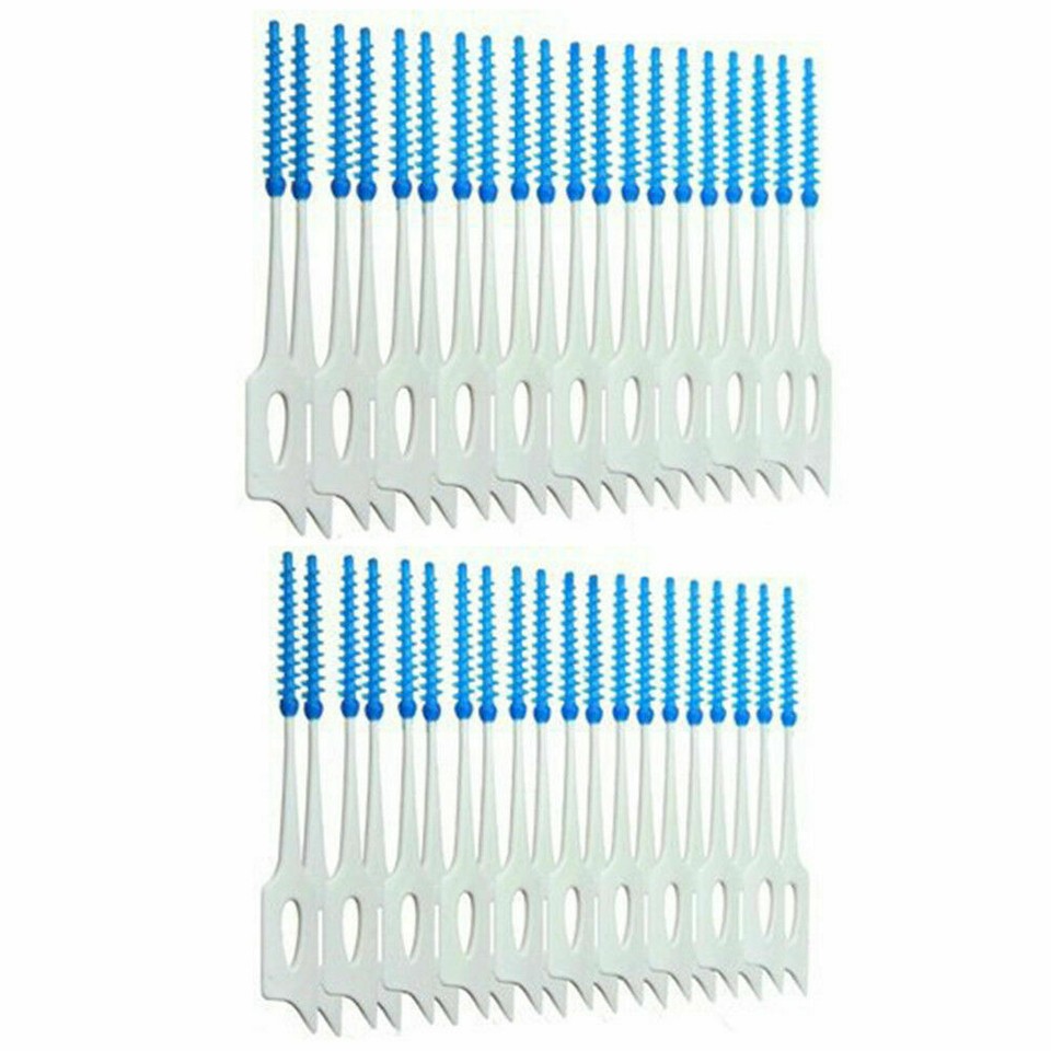 40 Pcs Dental Oral Clean Interdental Disposable Soft Rubber Floss ...