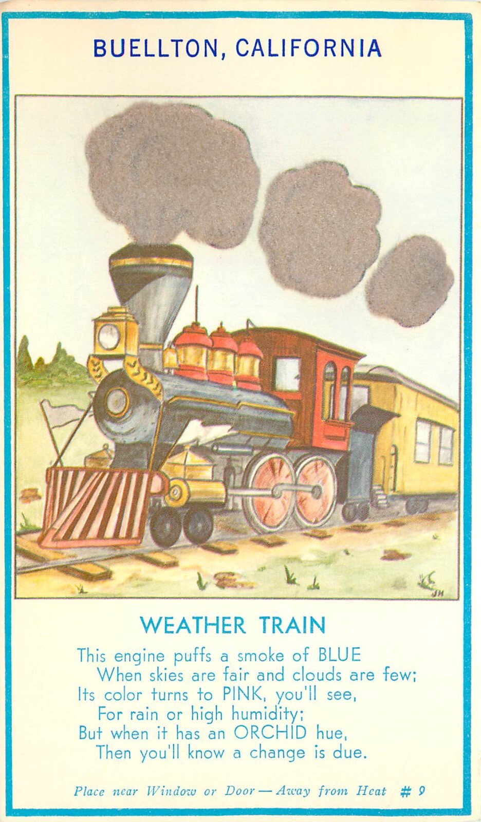 Vintage Hygroscope Card 9. Weather Train, Buellton CA, Shore Studios | eBay