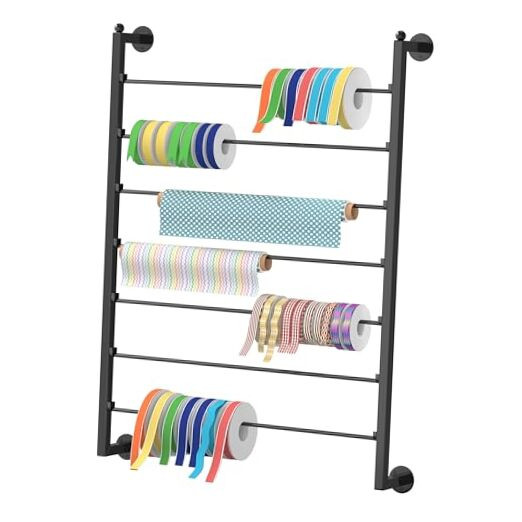 Ribbon Holder Organizer Rack, Wall Mounted Ribbon Storage Rack, 7 Tier ...