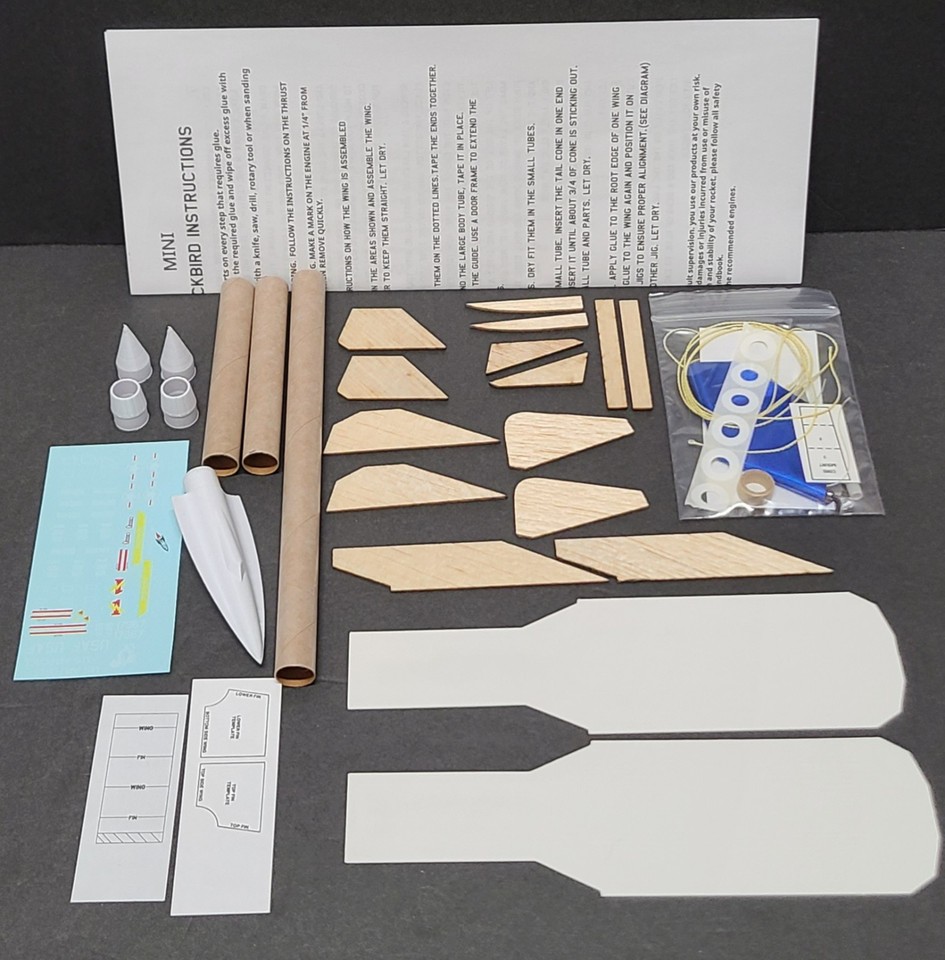Mini SR-71 Blackbird Flying Model Rocket Kit NASA Model Rocket New ...