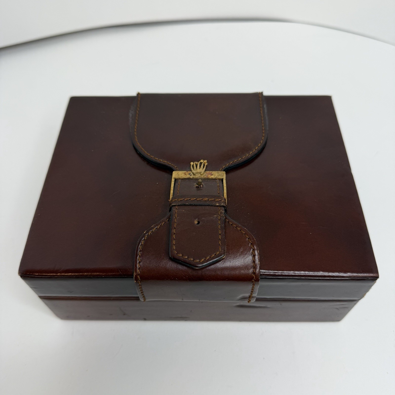 Genuine Rolex Vintage Brown Leather Mens President Box 1803 18038 18238 ...