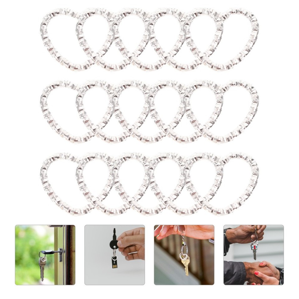 100 Pcs Heart Charms for Jewelry Making Key Chain Rings Connector ...