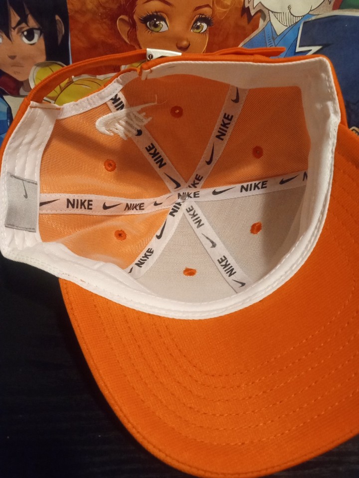 Orange Nike Strap back Hat Cap Embroidered Logo White Swoosh Logo OSFM ...
