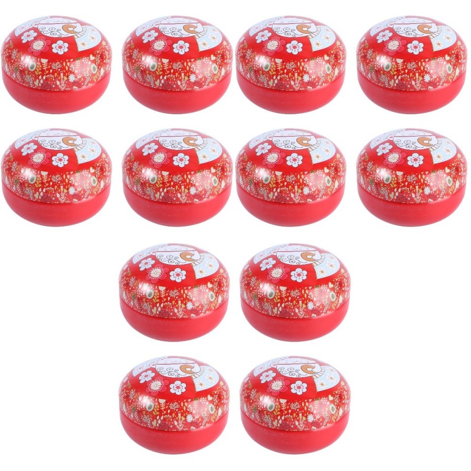 4PCS Delicate Round Wedding Candy Box Tinplate Sweets Gift Storage Box ...