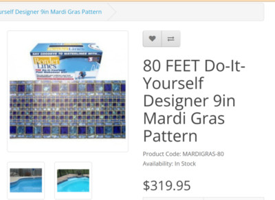 Borderlines Pool Border tile vinyl - 80 feet (2+ boxes) Mardi Gras ...