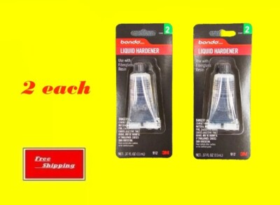 (2) 3M Bondo 912 Fiberglass Resin Liquid Hardener - Stage 2 - 0.37 fl ...