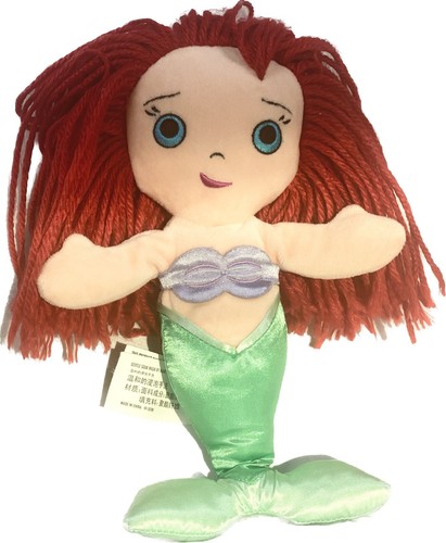Disney Parks Little Mermaid Princess Ariel Plush Toy Yarn Hair Rag Doll ...