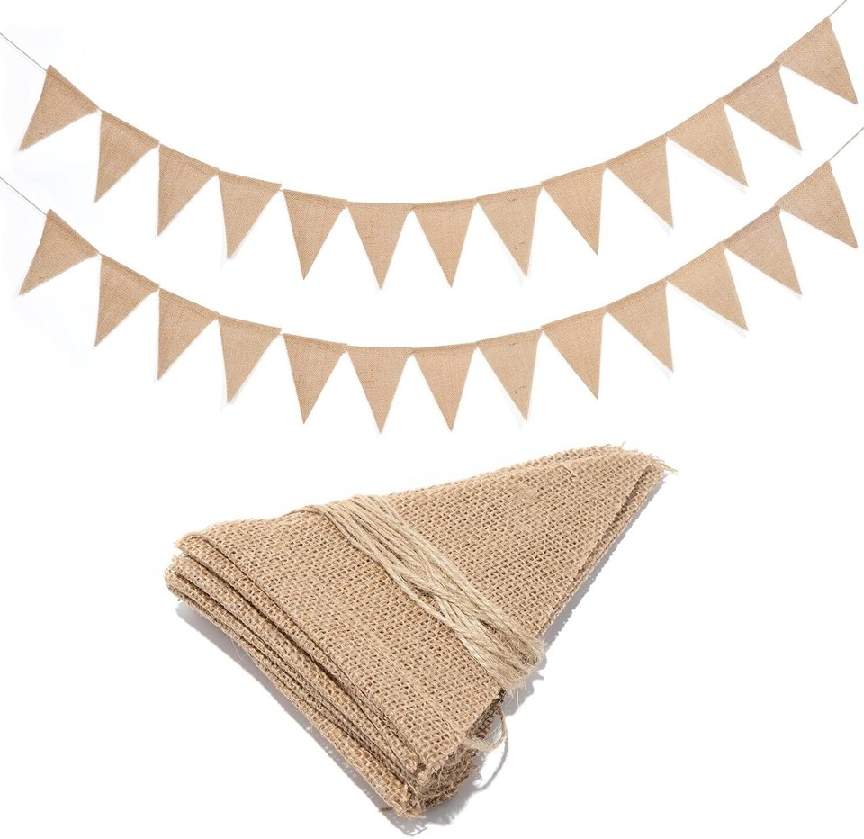 Hessian Shabby Chic Vintage Style Eco Bunting Wedding/Birthday ...