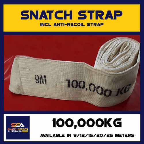 SSA 100Tonne or 100000kg SNATCH STRAP - 12Meter for Tractor Truck ...