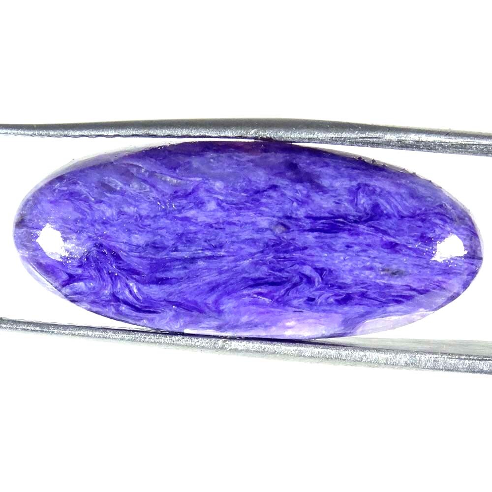 16.00Cts. 11X28X6mm Natural Rare Quality Blue Purple Charoite Oval Cab ...