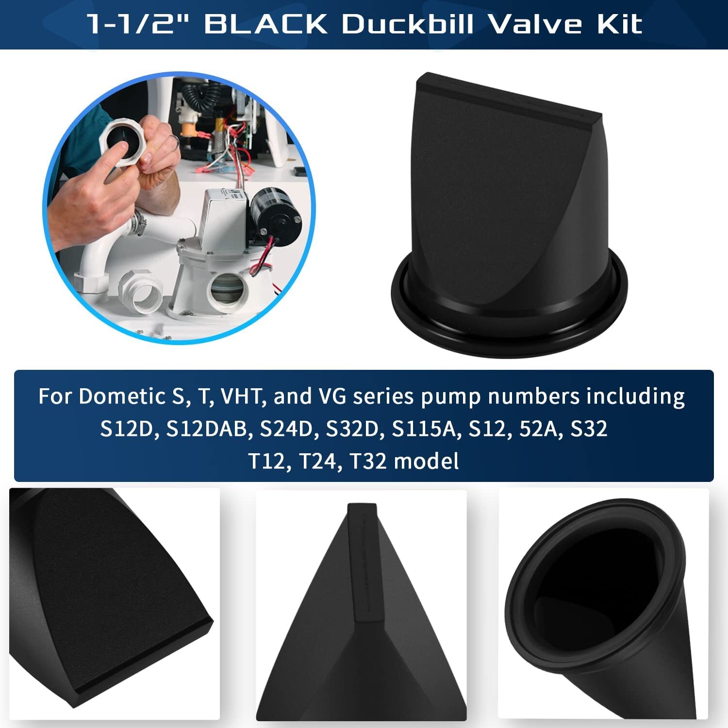 Dometic 385310076 Duckbill Valve Kit For Sealand Vacuum T Series Pumps ...