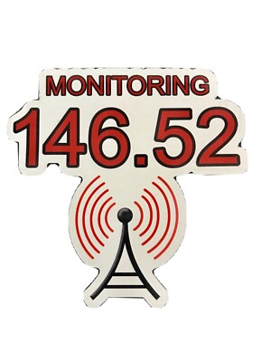 Monitoring 146.52 Magnetic Car Sign Sticker HAM 2M National Calling ...