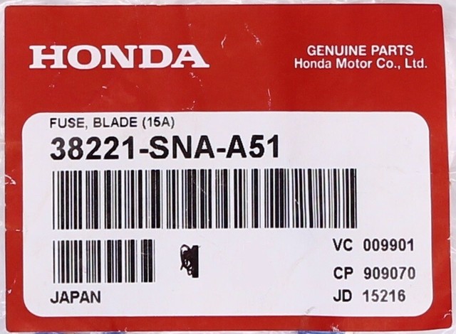 Genuine Honda Fuse Blade 15a 38221-sna-a51 for sale online | eBay
